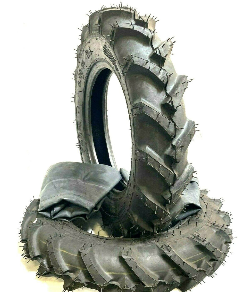 Two 7.50-20 R-1 Lug Farm Tractor Implement Tires With Tubes 7.50x20 Ba ...