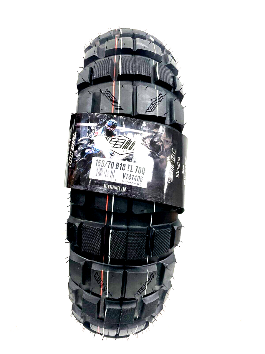 VeeMoto Hitman 150/70-18 Dirt Bike Tire Dual Sport 150/70B18 Tubeless ...