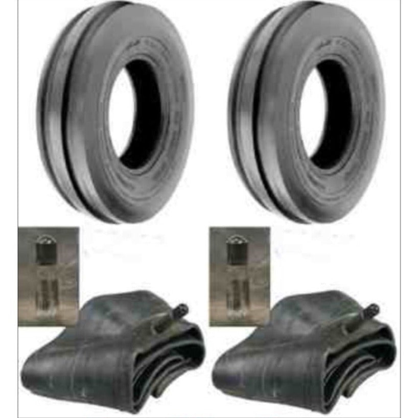 2 (TWO) 400x12, 400-12, 4.00-12 Front 3 Rib Tractor Tires with Tubes H ...